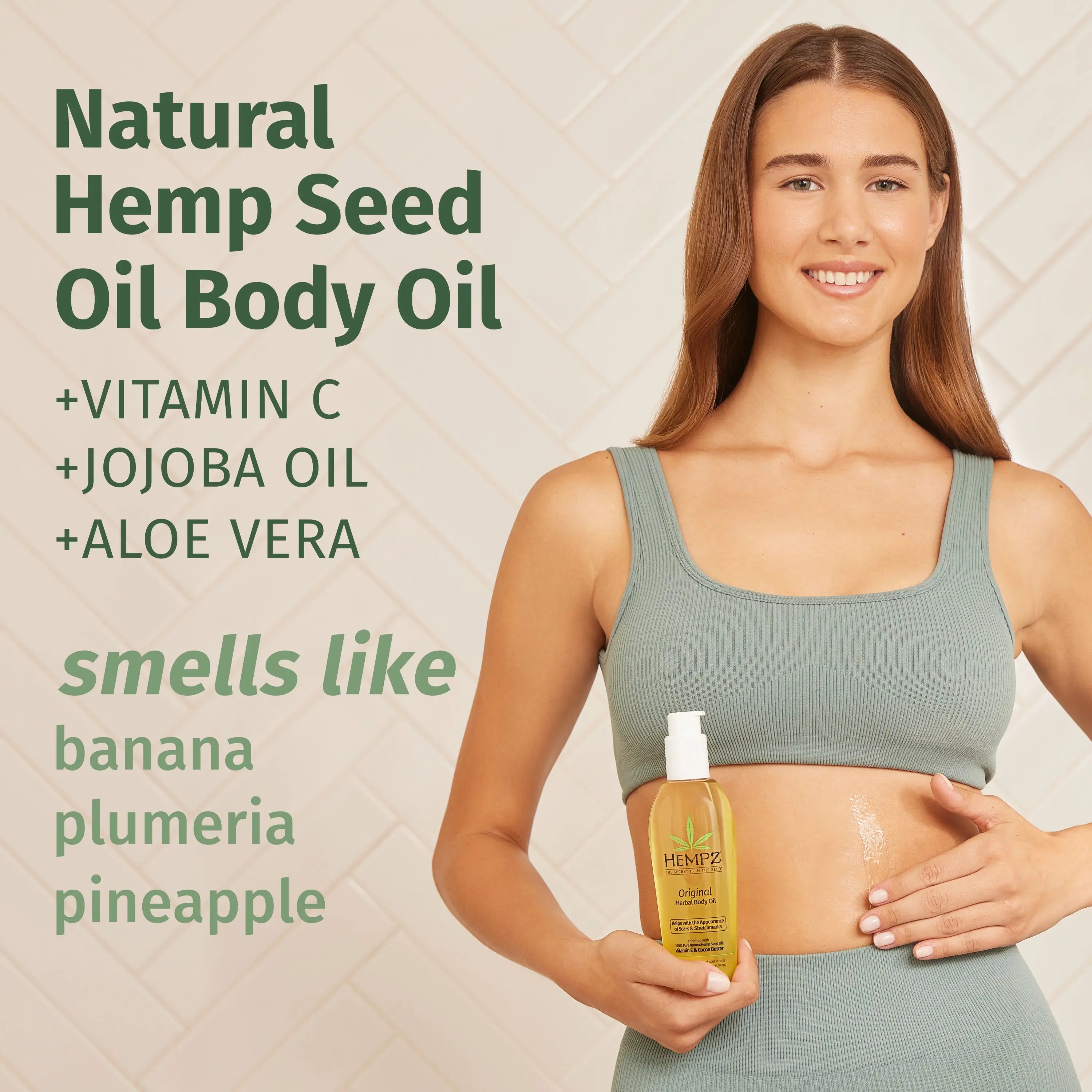 Hempz Original Floral Banana Herbal Body Oil for Scars & Stretchmarks