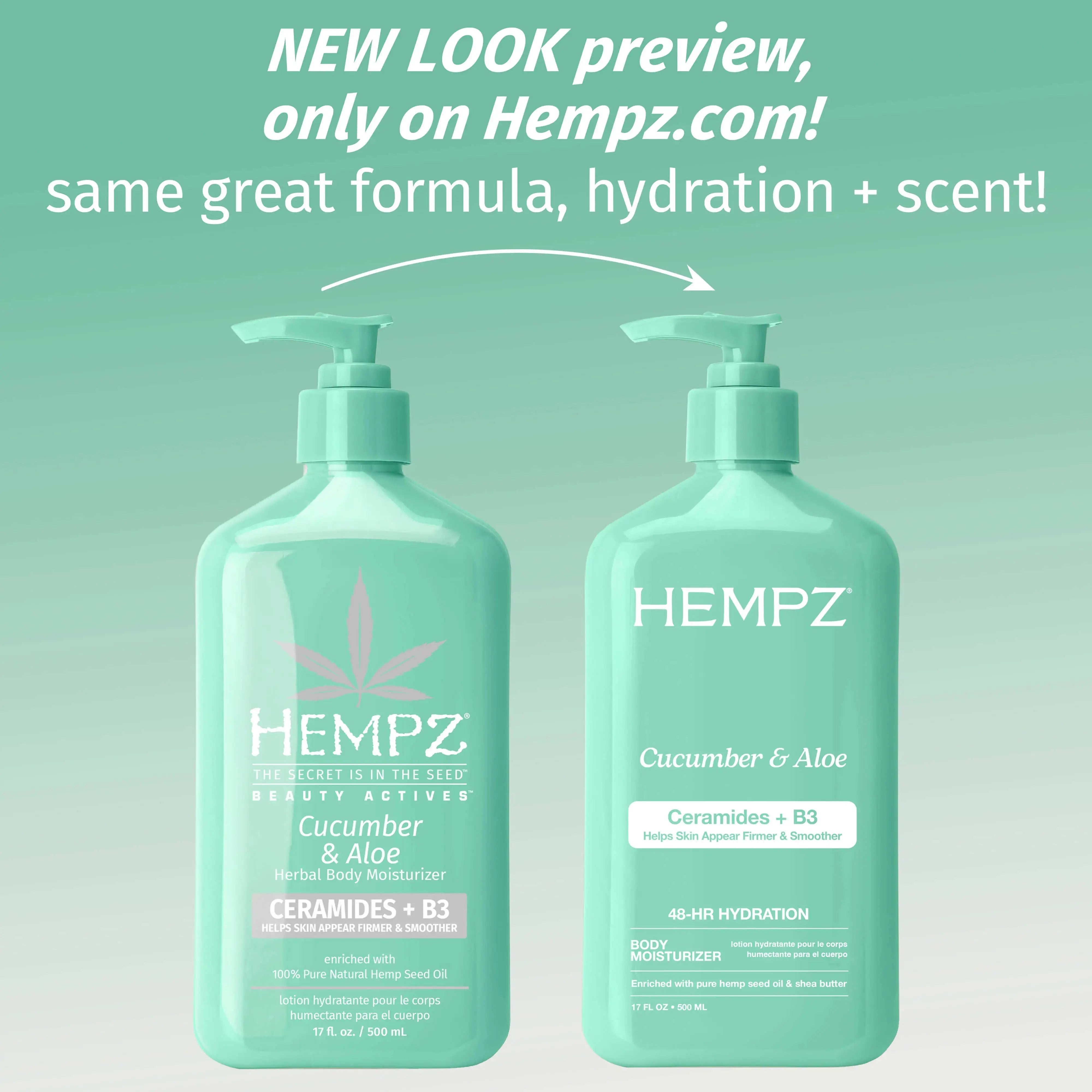 Hempz Beauty Actives Cucumber & Aloe Moisturizing Body Lotion with ...