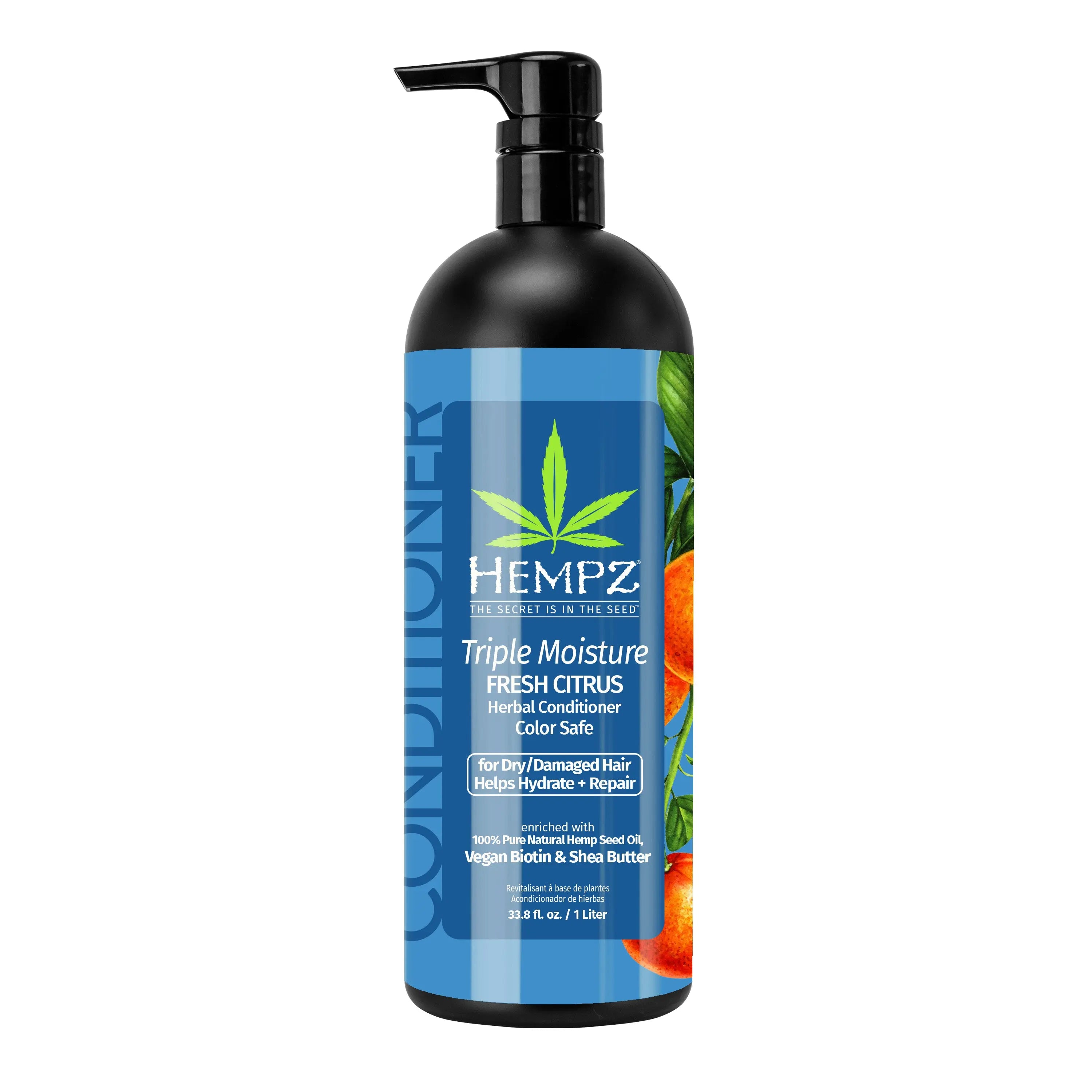 Hempz Triple Moisture Fresh Citrus Herbal Conditioner with Vegan Biotin ...