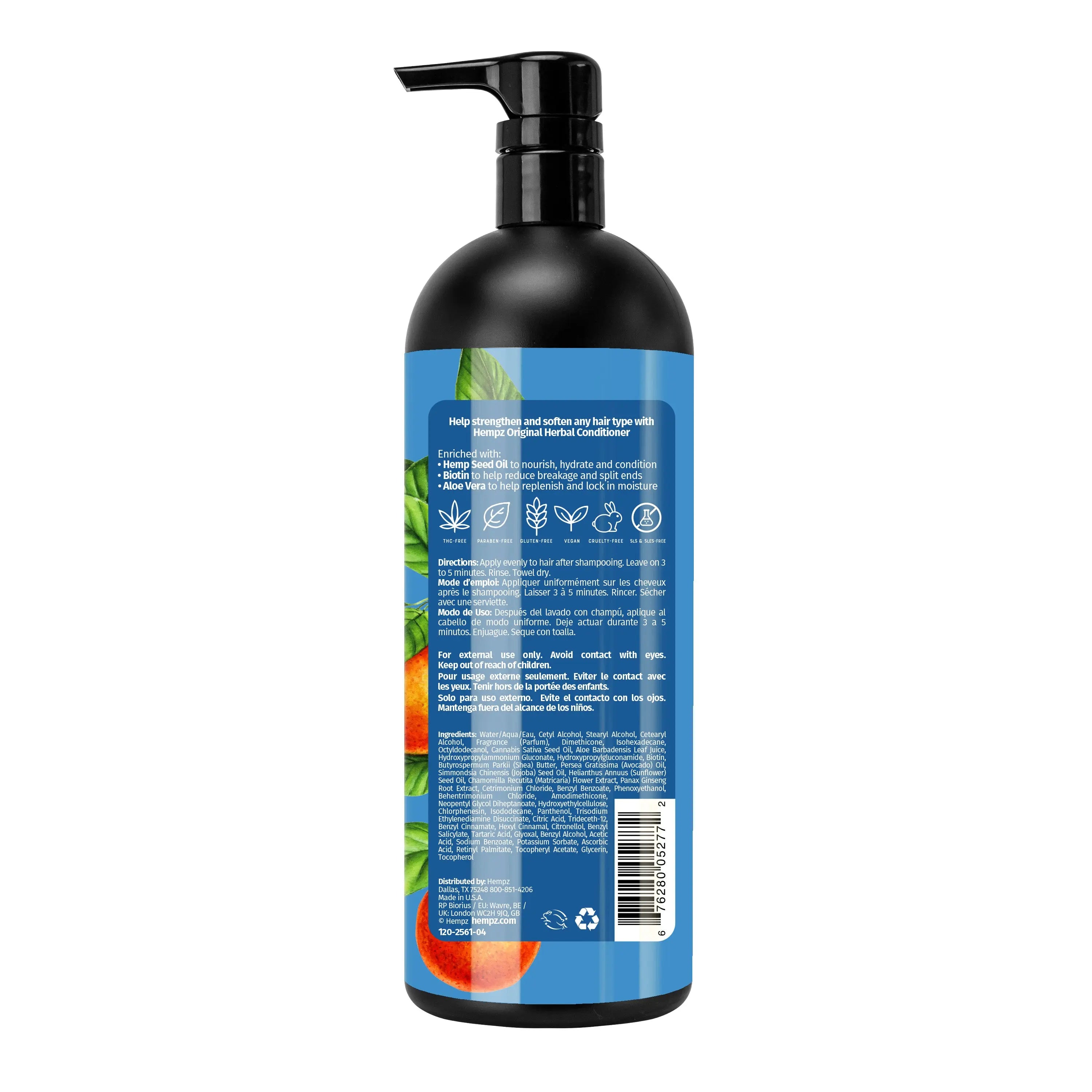 Hempz Triple Moisture Fresh Citrus Herbal Conditioner with Vegan Biotin ...