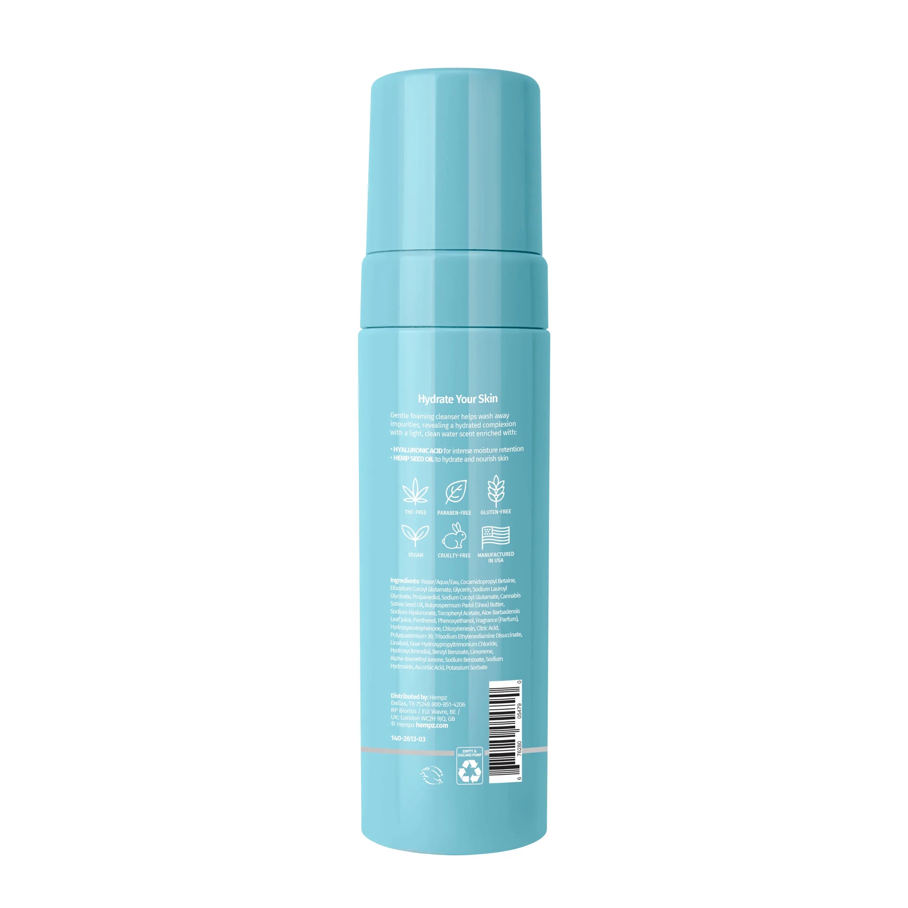 Hempz Beauty Actives Ocean Breeze Gentle Facial Foaming Cleanser with ...