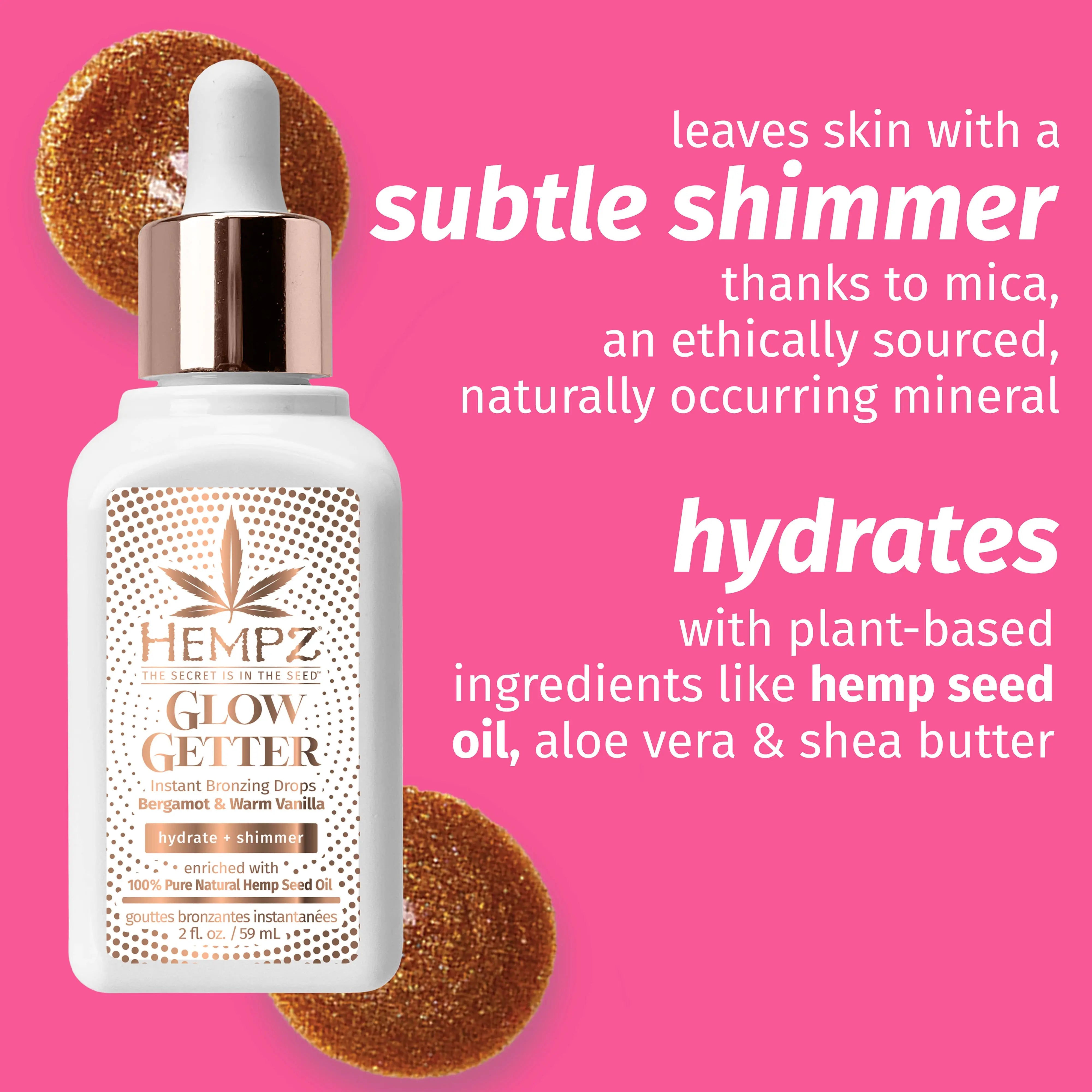 Hempz Glow Getter Herbal Instant Bronzing Drops for Face & Body