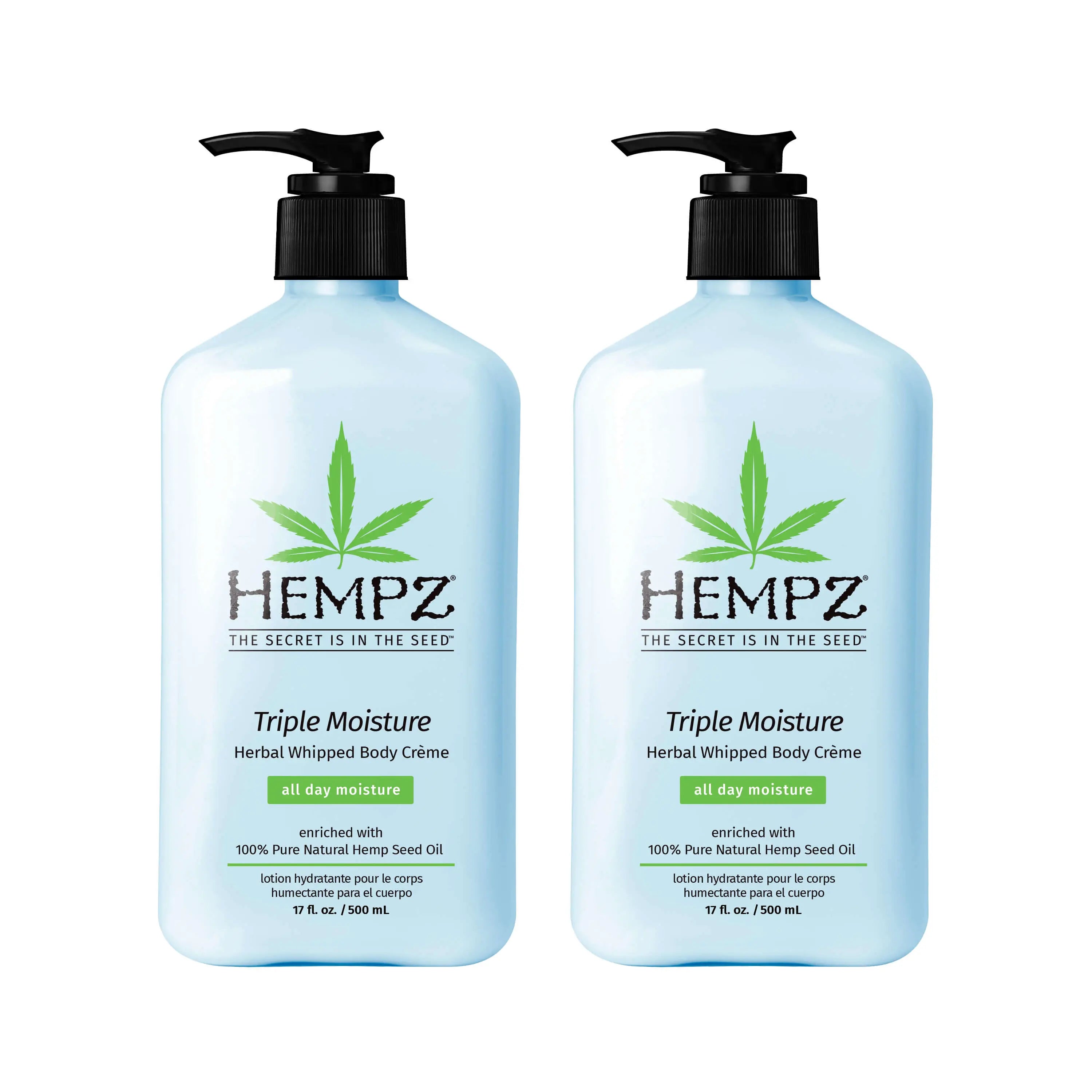 Hempz Triple Moisture Herbal Body Moisturizing Lotion Two-Pack Bundle